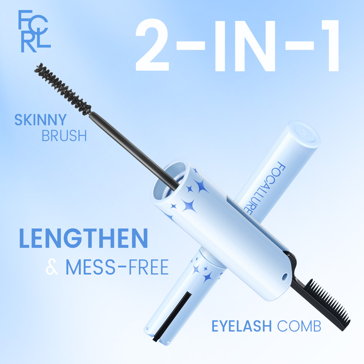 FOCALLURE Pro-Length 2MM Ultra-fine Waterproof Mascara Extra Curl Fiber ...