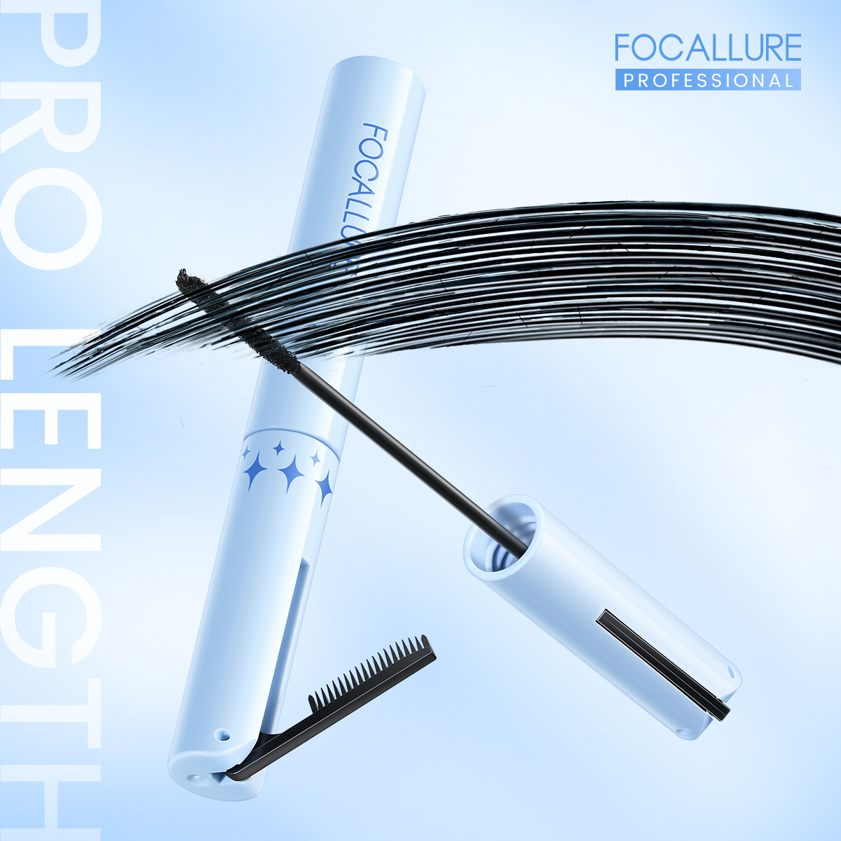 FOCALLURE Pro-Length 2MM Ultra-fine Waterproof Mascara Extra Curl Fiber ...