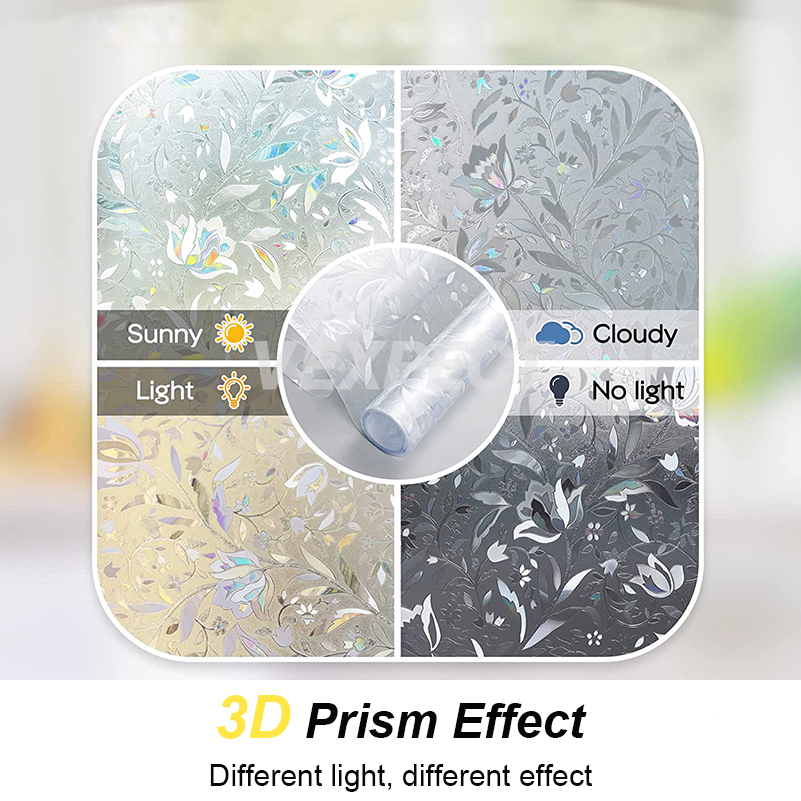 Window Glass Privacy Sticker, 3D Decorative Window Glass Film, Sun ...