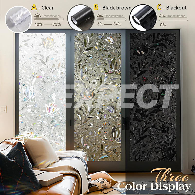 Window Glass Privacy Sticker, 3D Decorative Window Glass Film, Sun ...