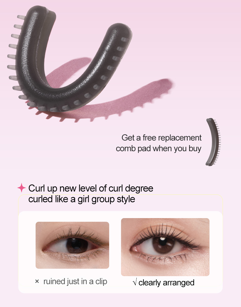 UKISS Eyelash Curler Borderless Comb Teeth Type Wide Angle Curling For ...