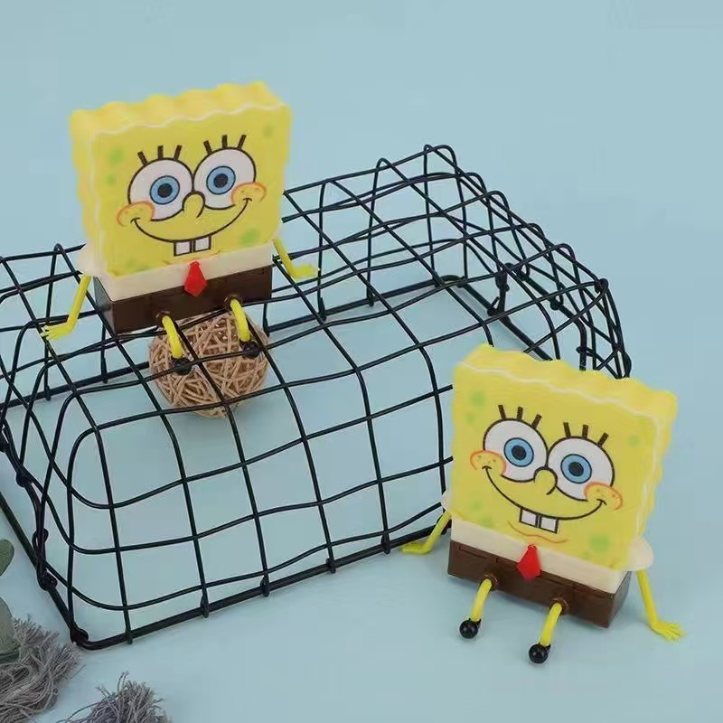 Spongebob SquarePants Dishwashing Scouring Pad Cleaning Cartoon Double ...