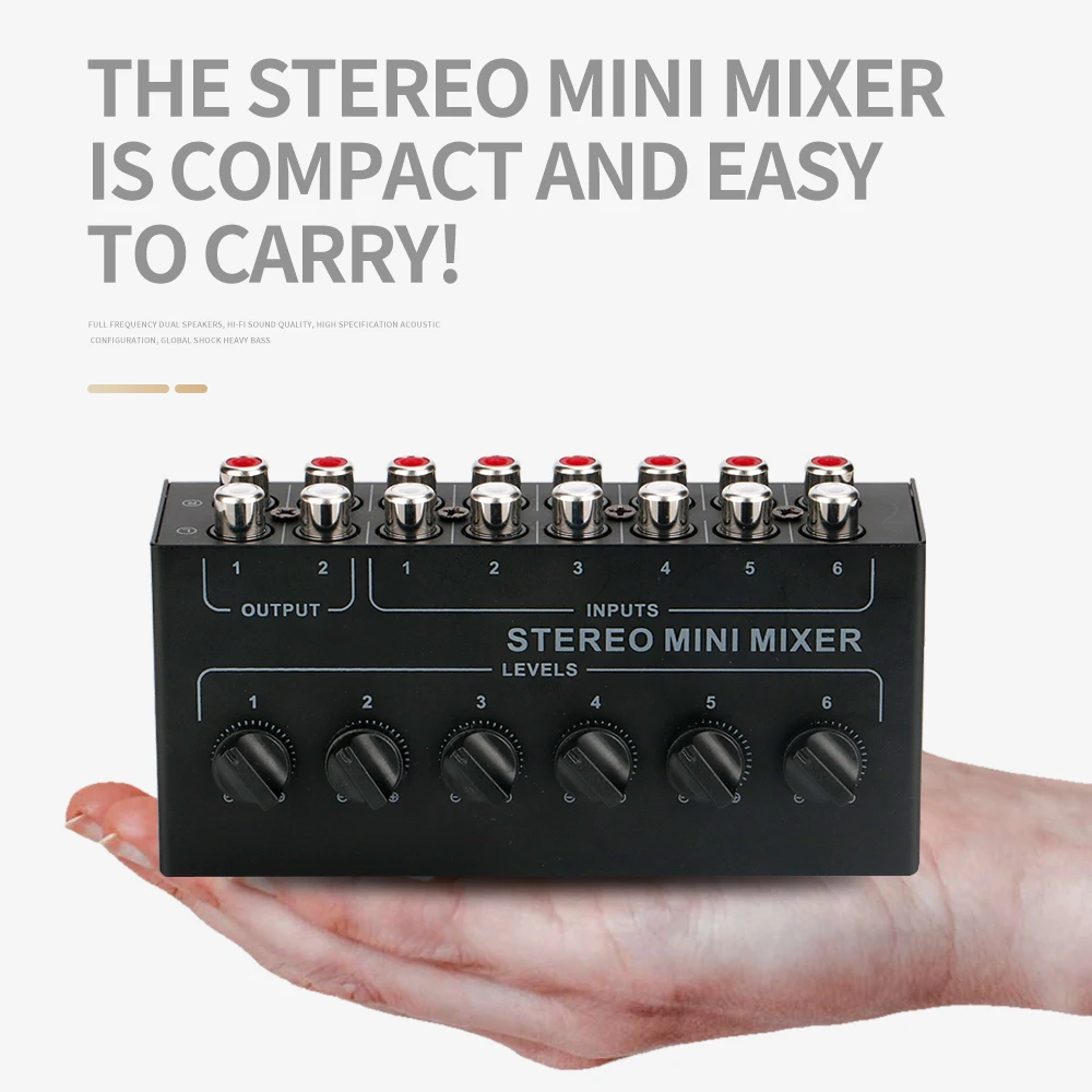 4 6 Channels Passive Mixer Audio Professional Audio Stereo Mixer Sound ...