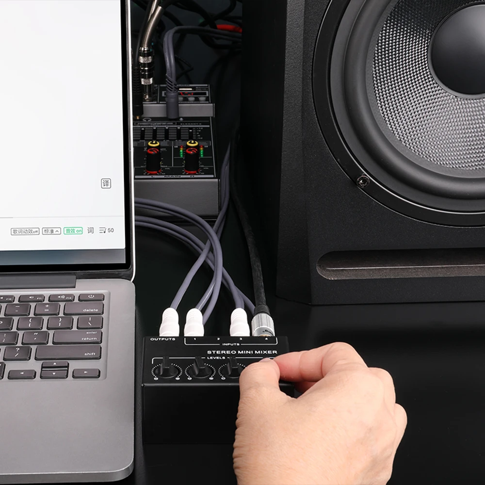 4 6 Channels Passive Mixer Audio Professional Audio Stereo Mixer Sound ...