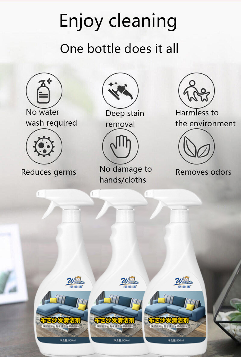 No Water Washing Fabric Sofa Cleaner 500ml Quick dry,Leave no trace Carpet cleaner Multipurpose ...