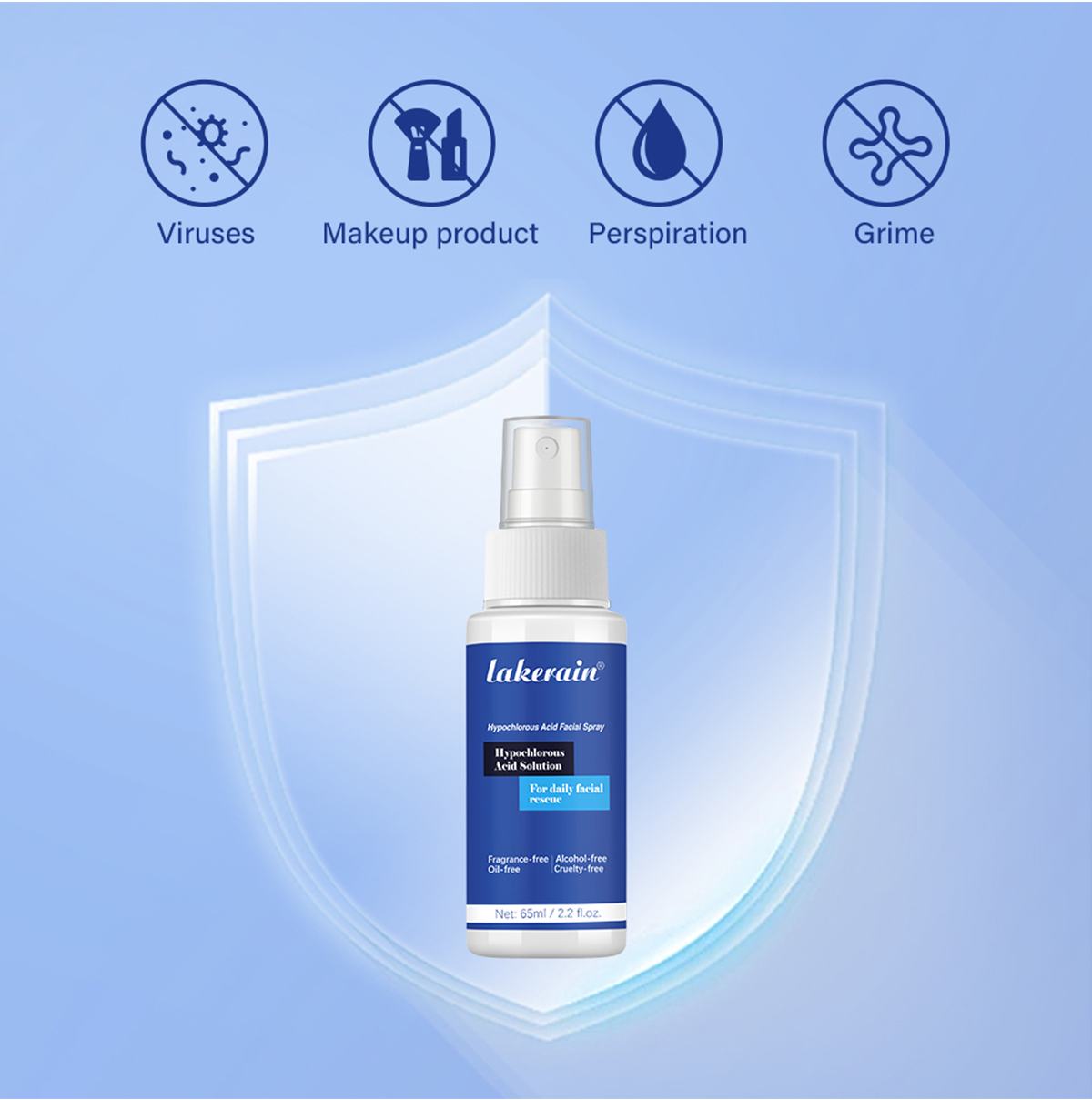 Lakerain 60ml Daily Rescue Facial Spray For Sensitive Skin，HypoChlor ...
