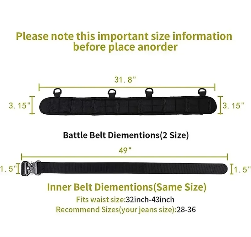 Men's Belt Outdoor Hunting Tactical Belt Multi-Function Buckle Nylon ...