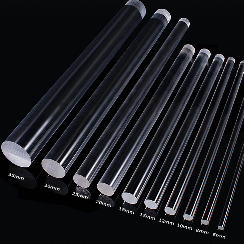 PMMA Round Bar Transparent Acrylic Plexiglass Solid Rod Clay Sculpting ...