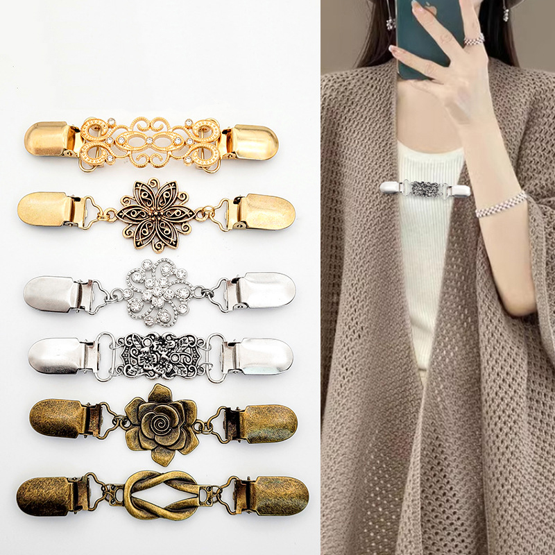 【YUNYUAN】 European and American Retro Shawl Clip Brooch Clip Duckbill ...