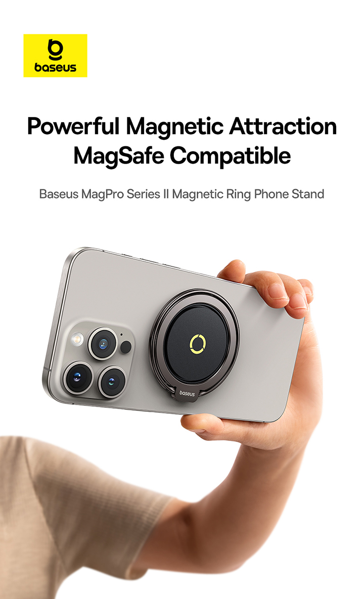 Baseus MagPro Magnetic Ring Phone Stand for Wireless Charging ...
