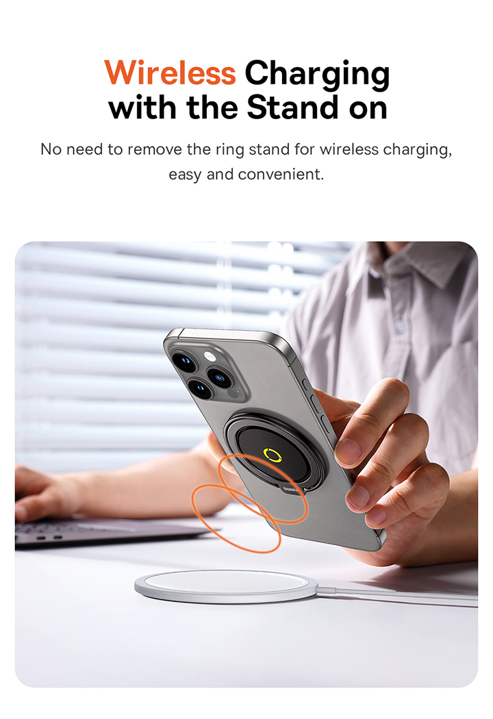 Baseus MagPro Magnetic Ring Phone Stand for Wireless Charging ...