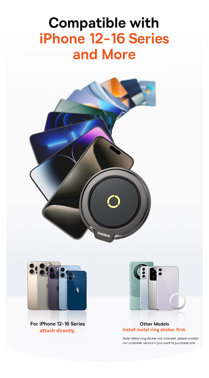 Baseus MagPro Magnetic Ring Phone Stand for Wireless Charging ...