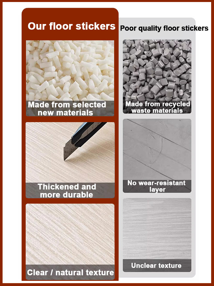 36pcs Wood Vinyl Flooring Sticker 54sqft Waterproof Self Adhesive ...