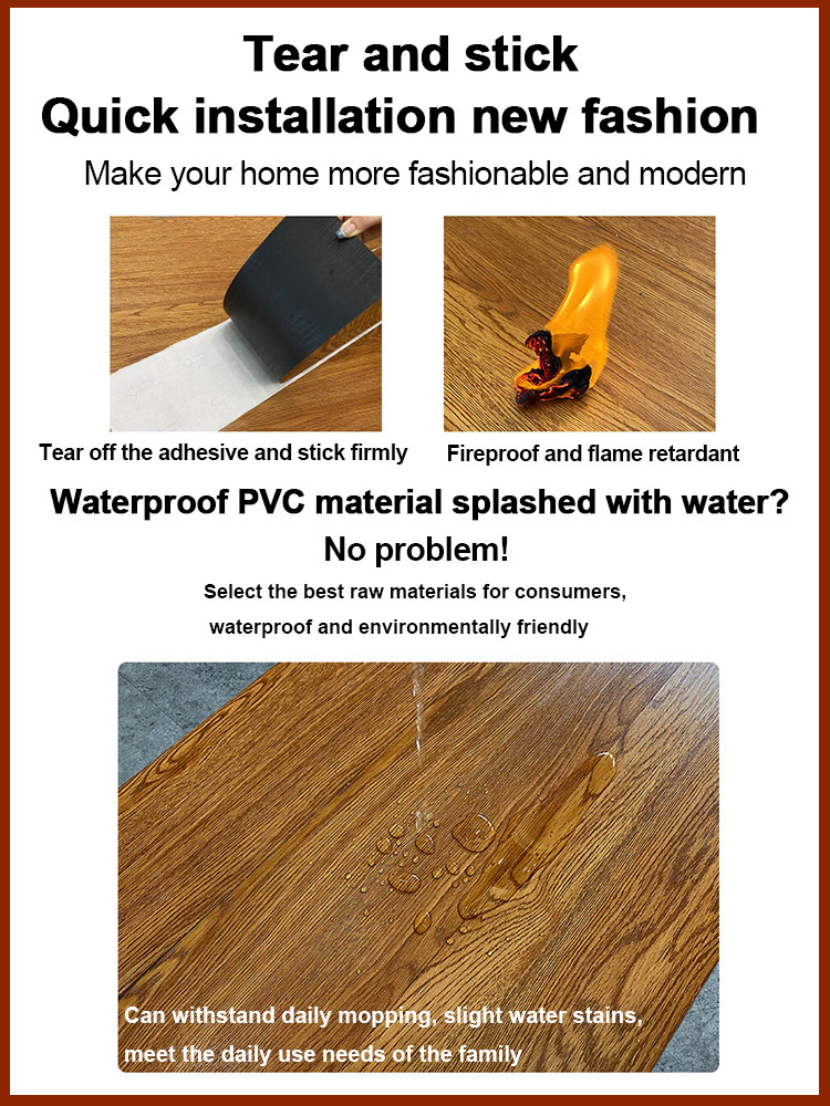 36pcs Wood Vinyl Flooring Sticker 54sqft Waterproof Self Adhesive ...