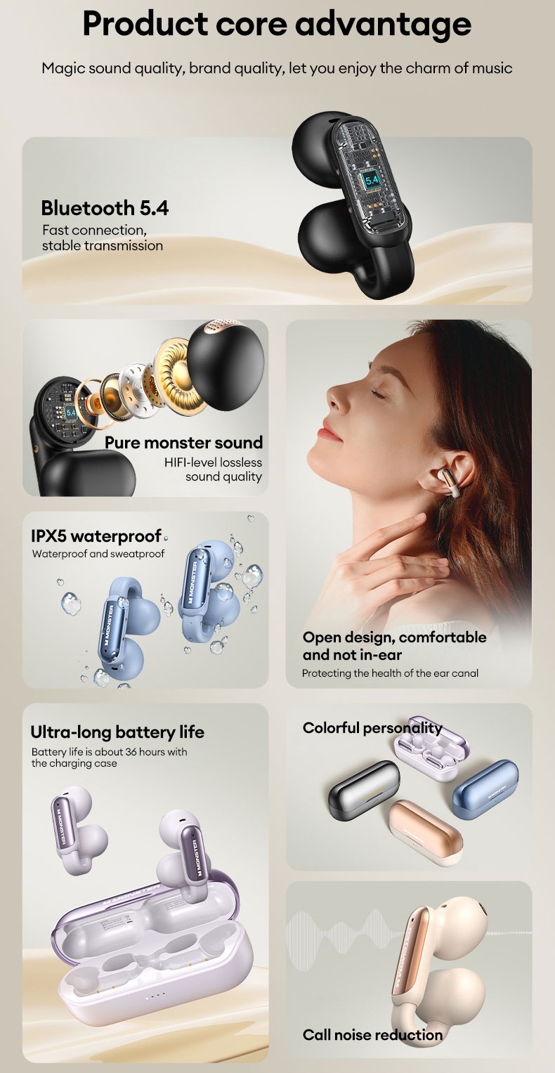 Monster AC601 Sports Bluetooth Earphone HiFi Sound Quality Noise ...