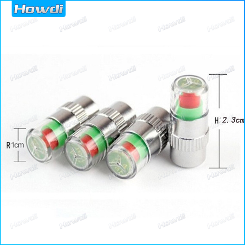4Pcs Car Tire Pressure Gauge Indicator Alert Valve Cap Sensor External ...