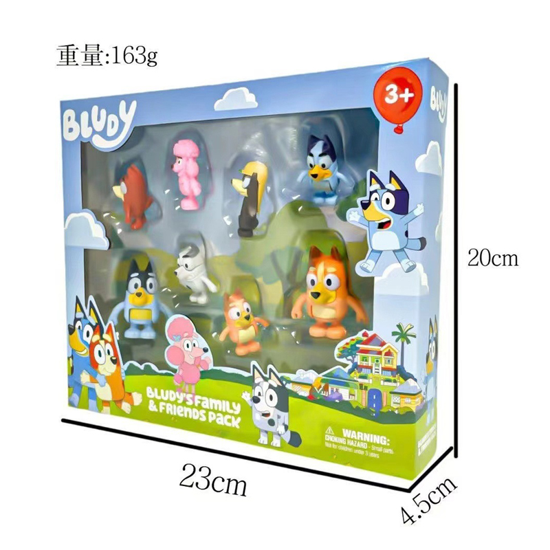 8Pcs/Set Anime Bluey Family Bluey Christine Heeler Bingo Bandit Chilli ...