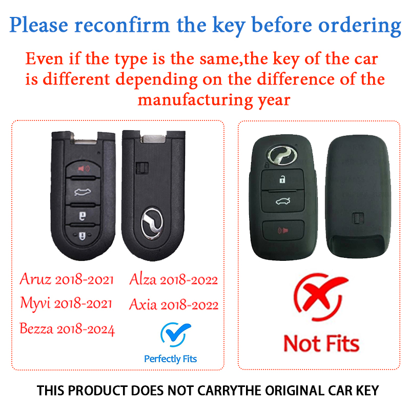 Perodua Bezza MYVI Aruz ALZA AXIA Keyless Remote Car Key leather Cover ...
