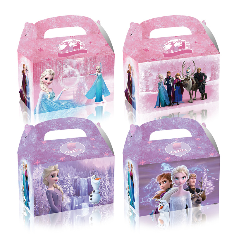 4pcs Frozen Candy Boxes Anna Elsa Princess Theme Snack Goody Cardboard ...