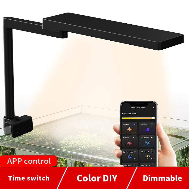 (local stock)RGB pro 15W nano small aquarium led light sunrise sunset timers clip on | Shopee ...