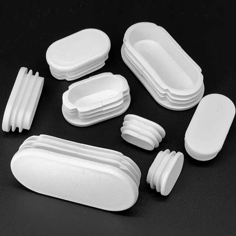 Black/White Oval Oblong Table Feet Chair Plastic Dust Plug Tubes End ...