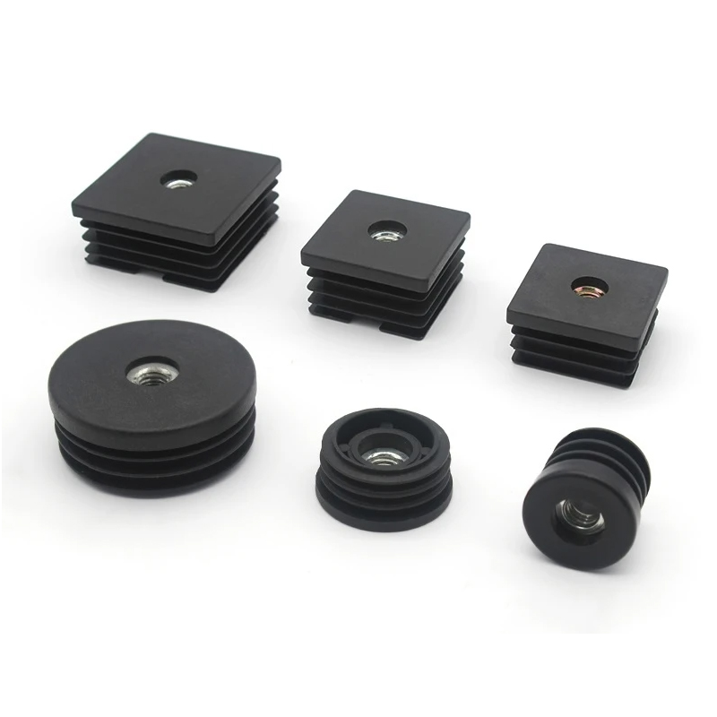 M8 M10 Plastic with Nut Hole Square/Round Pipe Plugs Adjustable Square ...