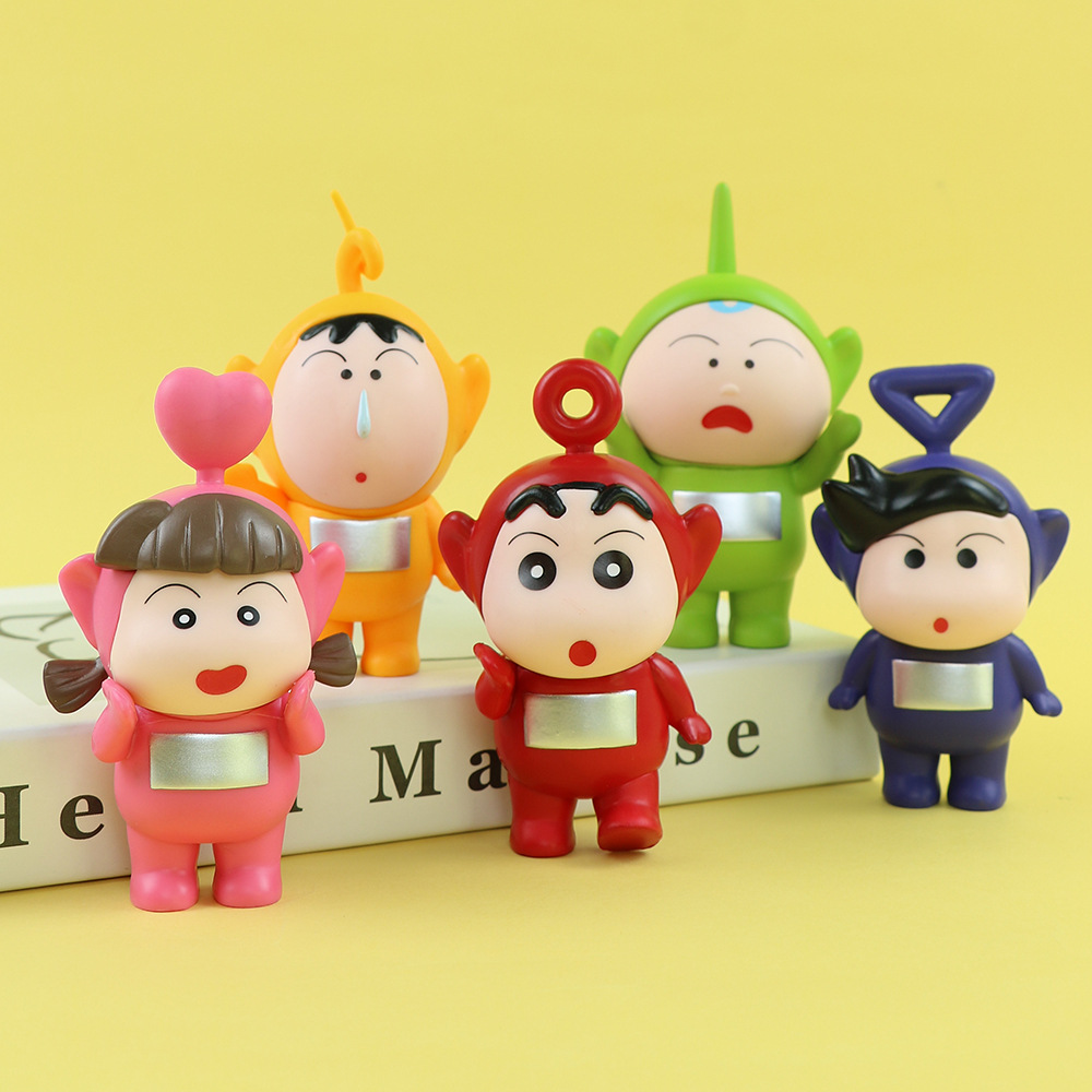 5Pcs/Set Anime Crayon Shin-chan Figure Kazama Toru Boochan Teletubbies ...