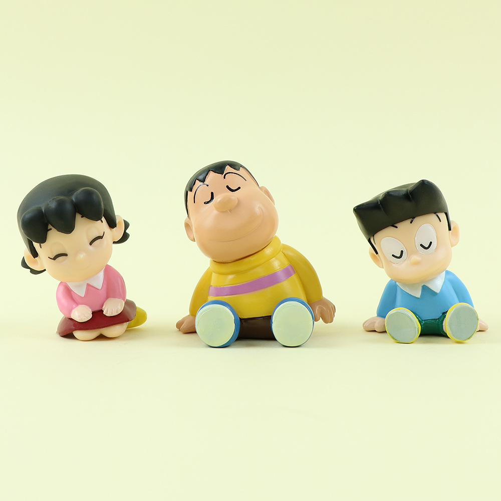 6Pcs/Set 4.5cm Anime Doraemon Nobita Nobi Shizuka Big G Honekawa Suneo ...