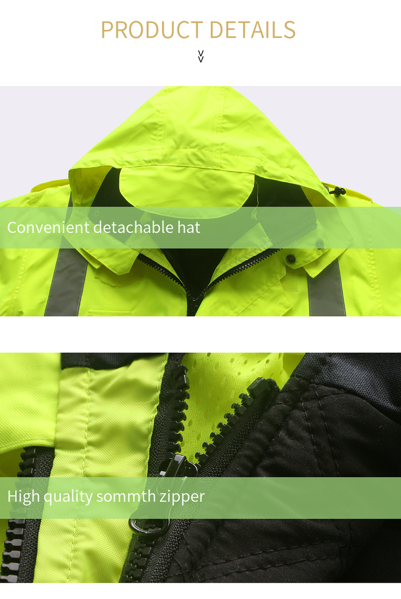 Winter Safety Jacket Reflective Waterproof Windproof Coldproof Hi Vis 7 ...