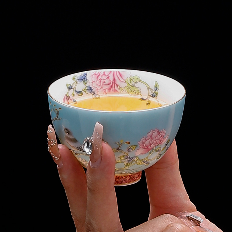 🔥Ship Locally🔥珐琅彩贴花茶杯礼盒 Master Cup 6 PCS Ladies Teacup Set chinese tea ...