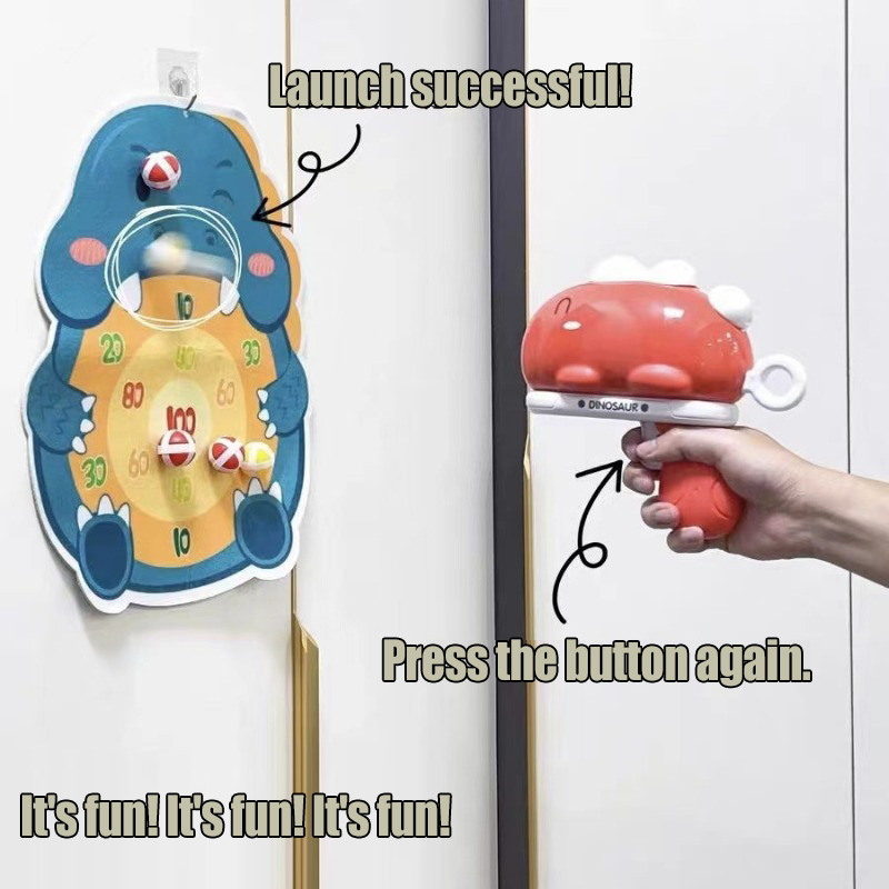 Baby Toy Dinosaur Sticky Ball Gun Sticky Ball Dart Educational Toys for ...