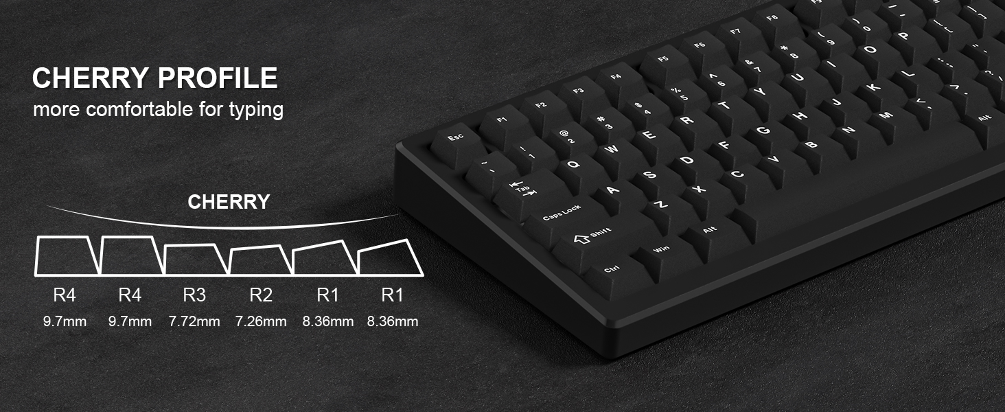 124 Keys Pure Black Custom PBT Doubleshot Keycaps Cherry Profile Key ...
