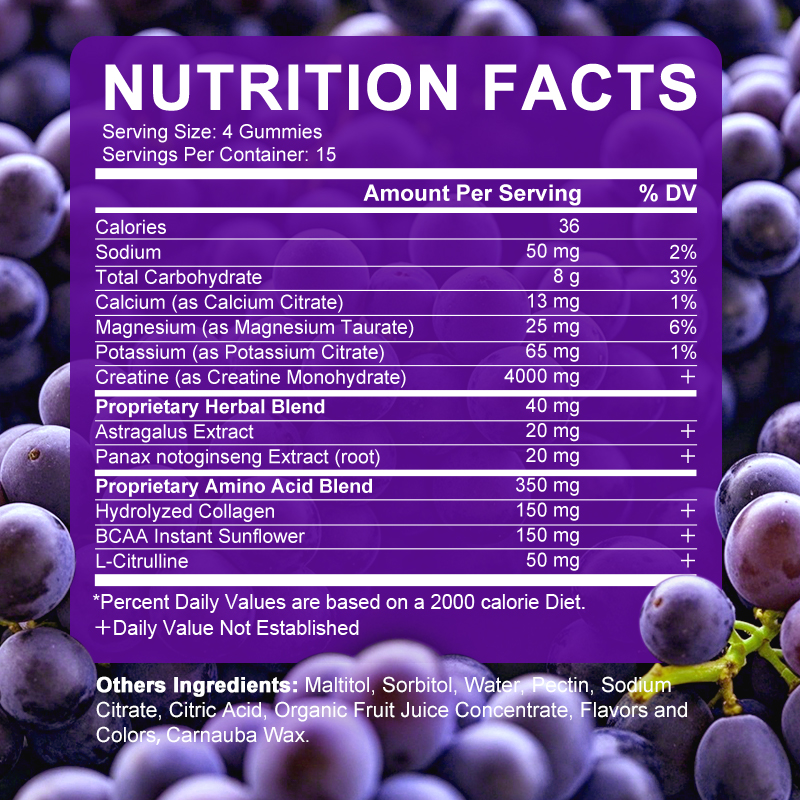 Minch Creatine Monohydrate Gummies Grape Flavor With Collagen BBCA ...