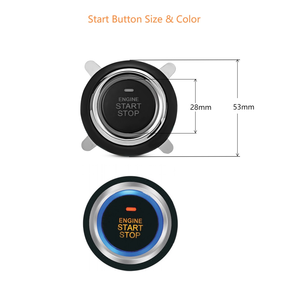 Manlubao Mobile APP Smart LCD Key Remote Start Stop Keyless Entry Push Button Start Car Alarm ...