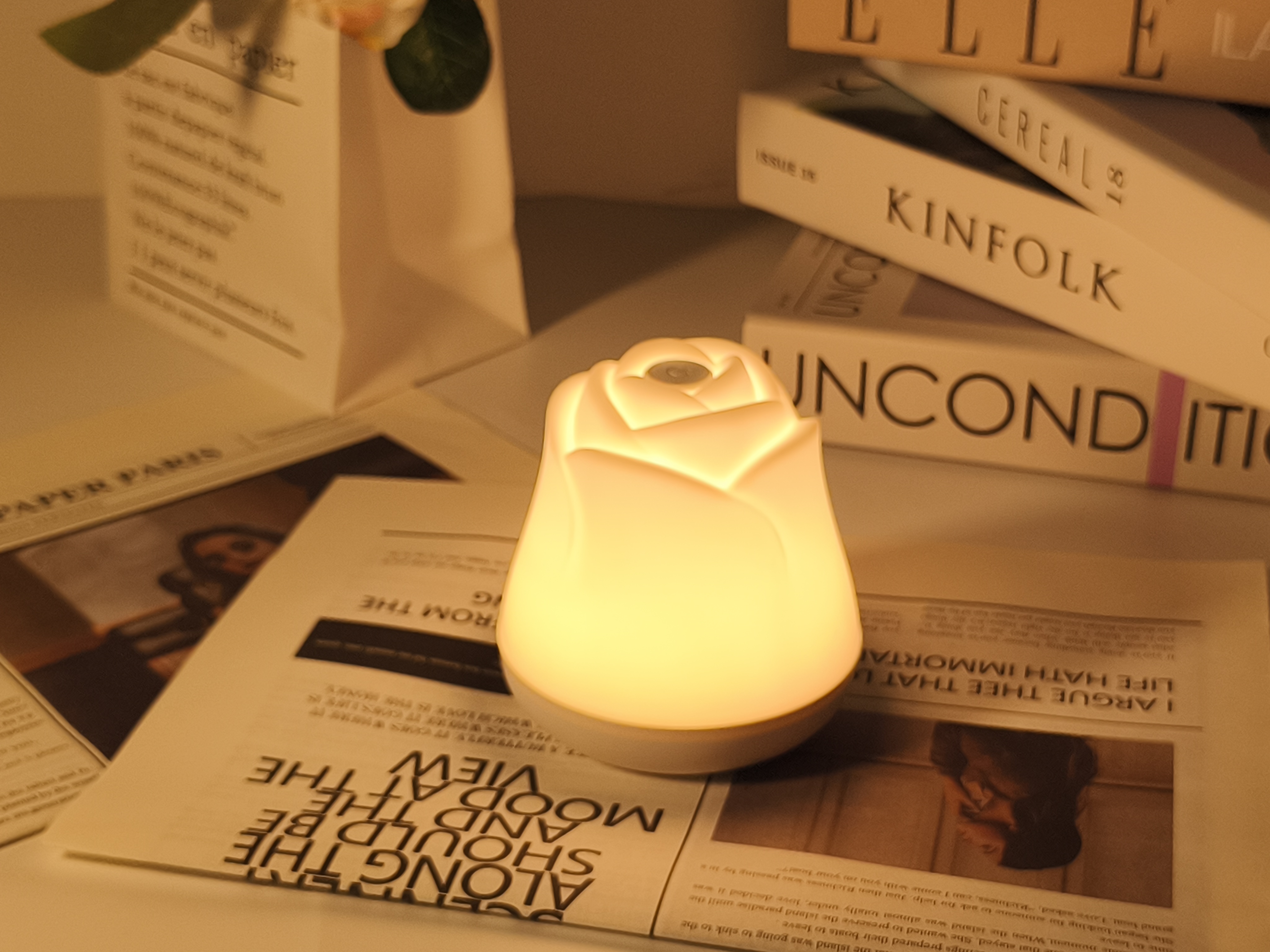 Touch Bedside Lamp Small USB Rose Charging Night Light 3 Modes Dimming Table Lamp Bedroom Eye ...