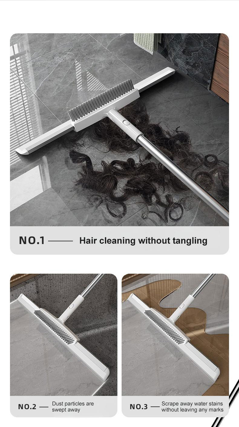 Highly efficient 4in1 Soft Silicone Magic Broom Scraper and Floor Brush Traceless Clean Floor ...