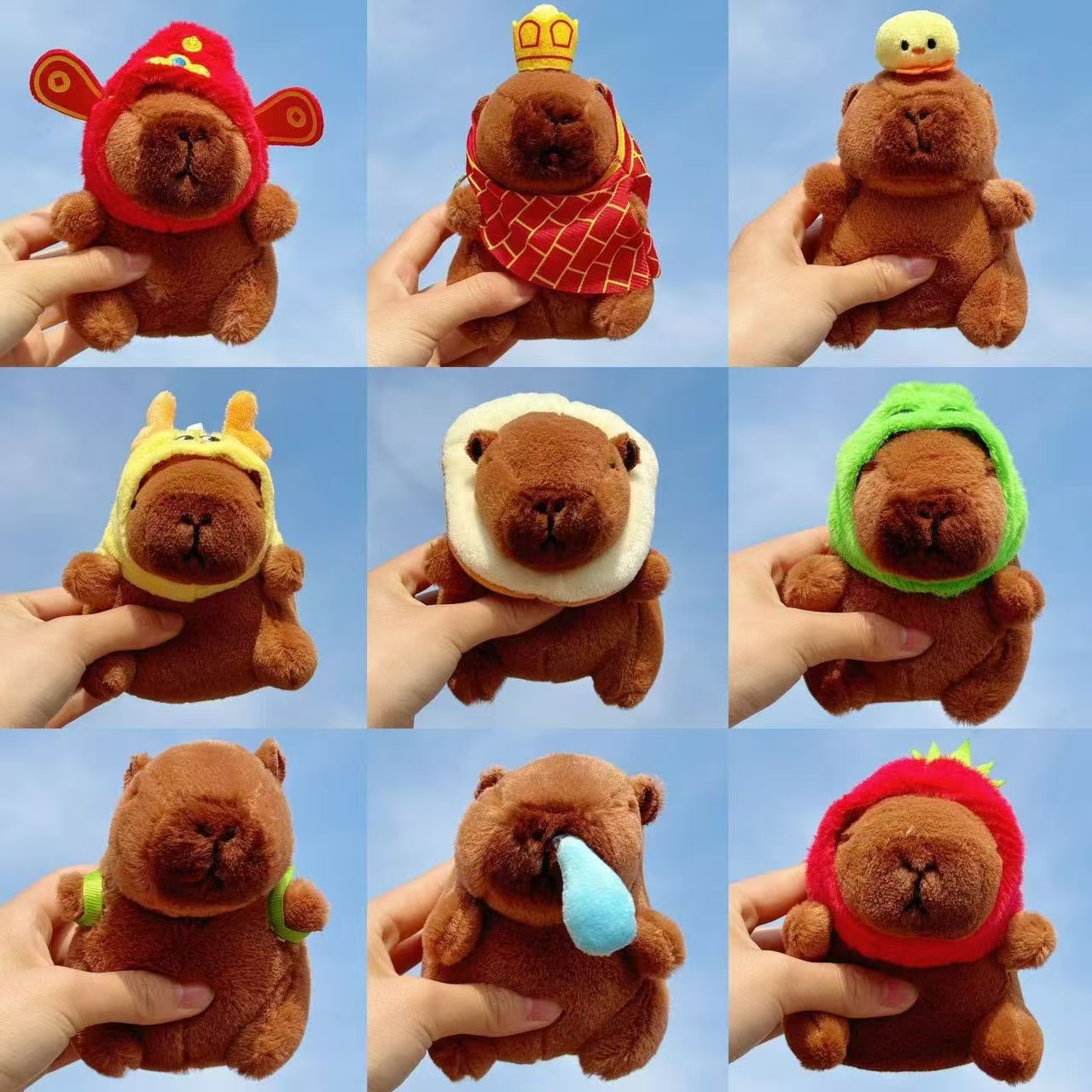 Plush capybara wire wing/wag the tail keychain cute doll couple bag ...