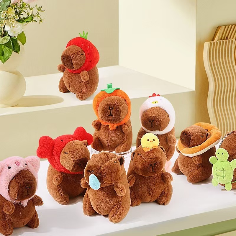 Plush capybara wire wing/wag the tail keychain cute doll couple bag ...