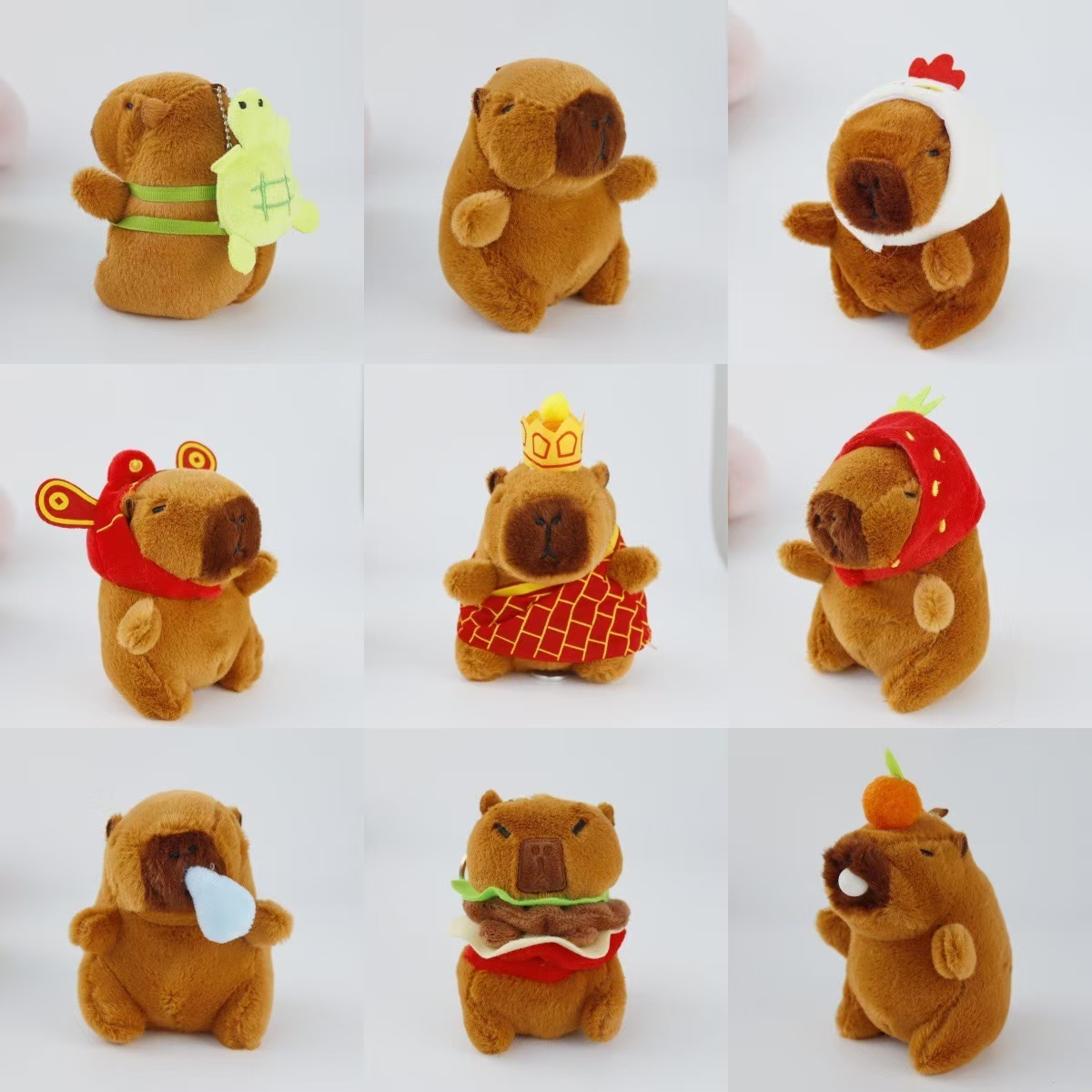 Plush capybara wire wing/wag the tail keychain cute doll couple bag ...