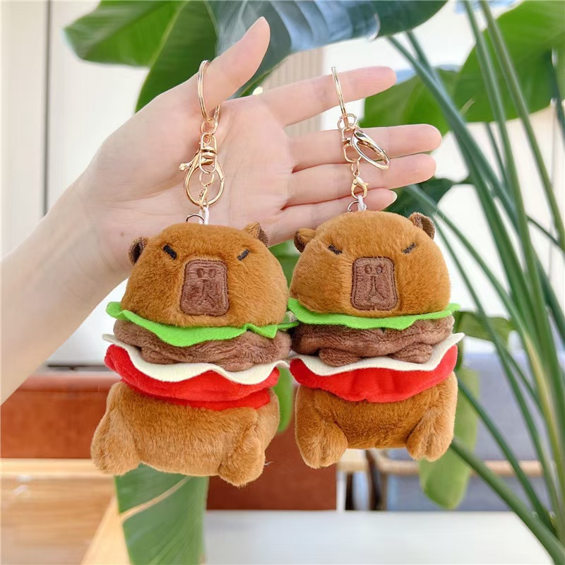 Plush capybara wire wing/wag the tail keychain cute doll couple bag ...