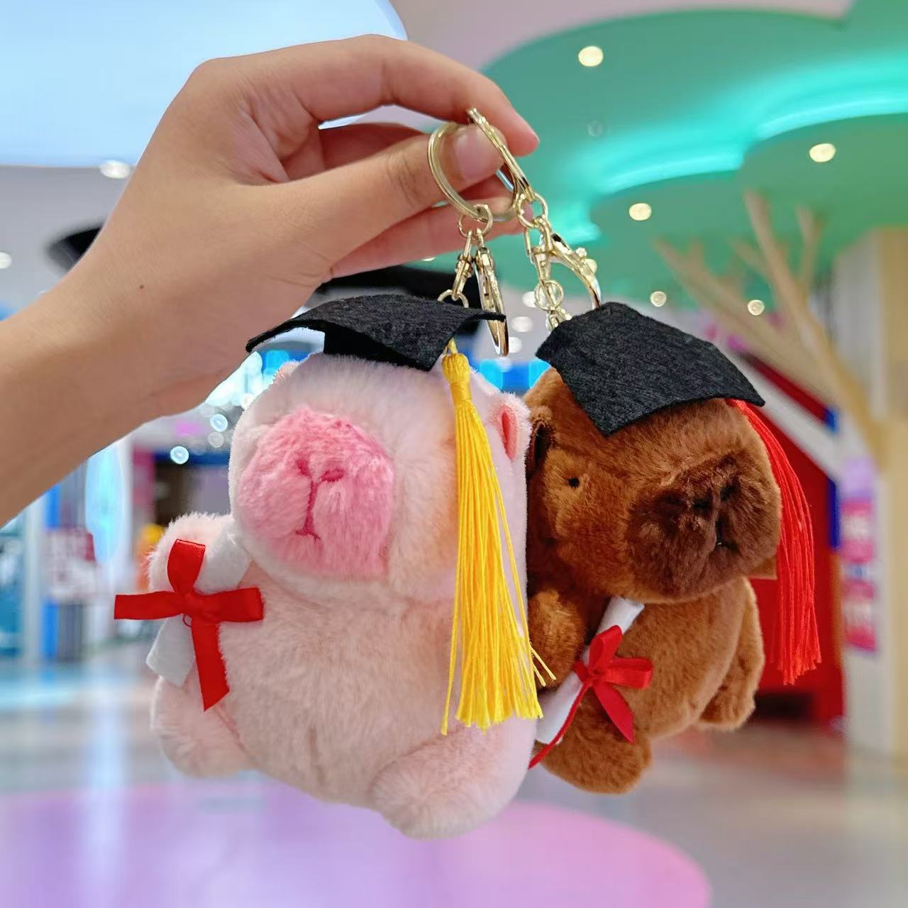 Plush capybara wire wing/wag the tail keychain cute doll couple bag ...