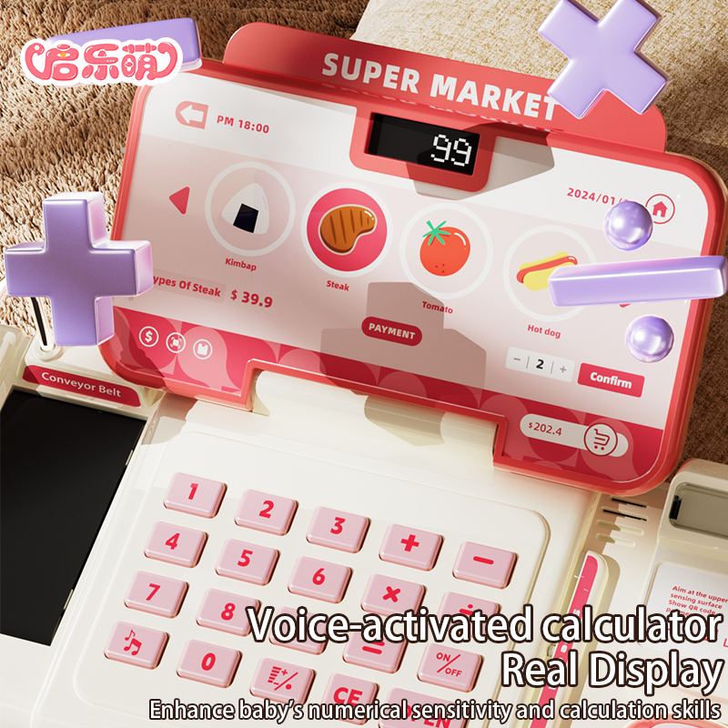 [Qilemeng] 52PCS Cash Register Toys Cashier Machine Toys Pretend Play ...