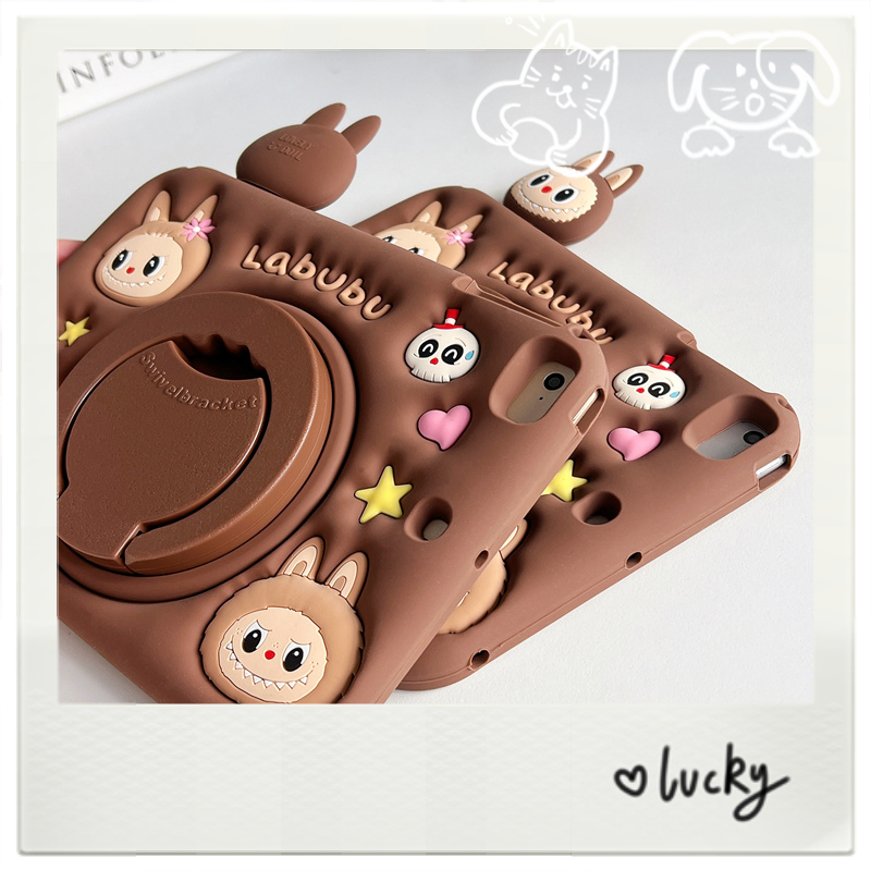 360 degree Rotating Stand Kids Safe LABUBU Stand Cover iPad Mini 7 Case ...