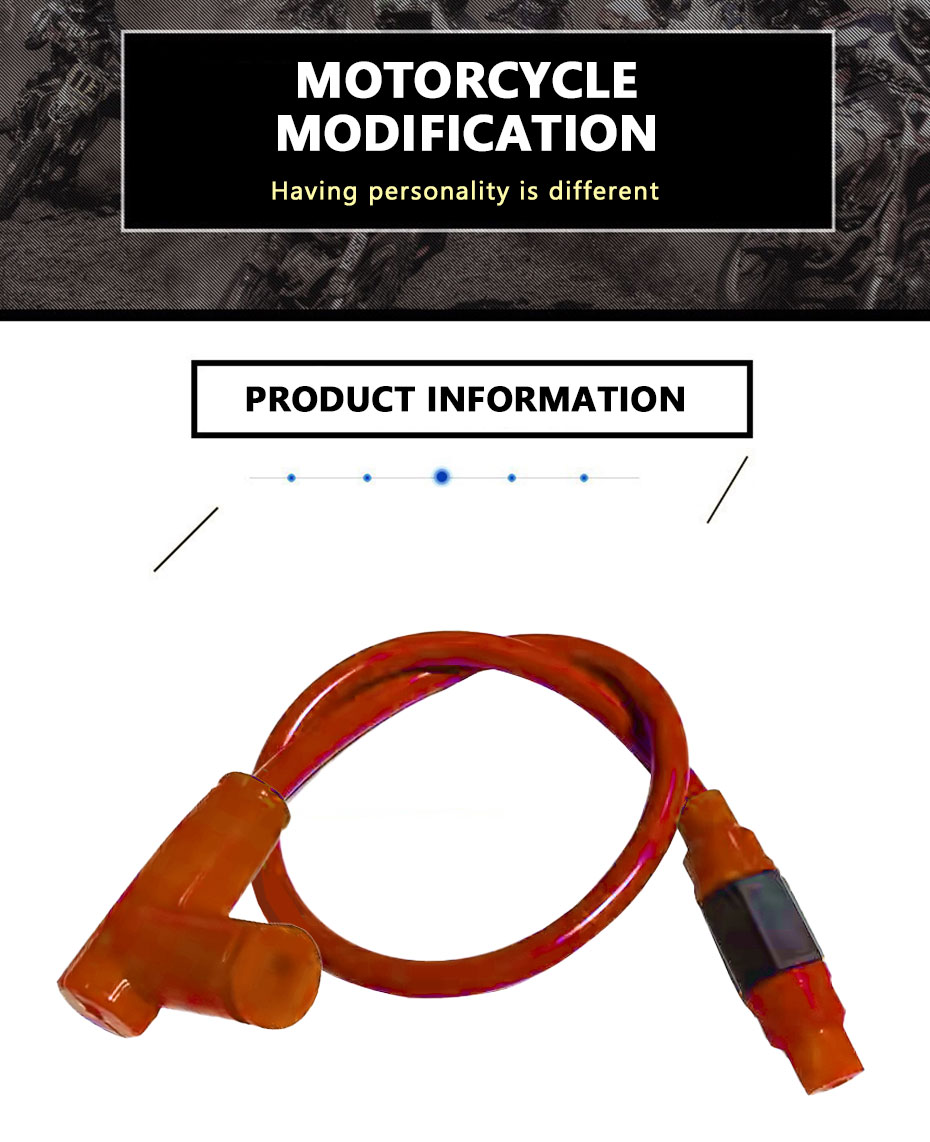 SEAMETAL Universal Motorcycle Ignition Coil Spark Plug Power Cable For ...