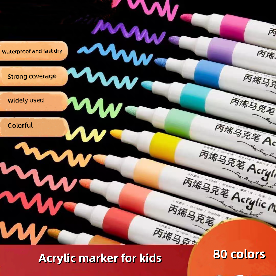 12/24/36/48/60/80 Colours Acrylic marker pen Penanda Akrilik Painting ...