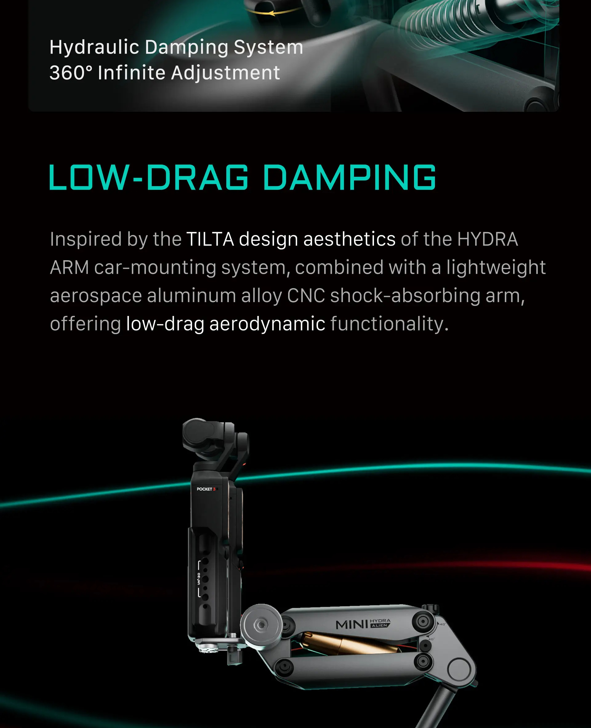 TILTA Hydra Alien Mini Car Shock Absorbing Arm HDA-T15 Car Shooting ...