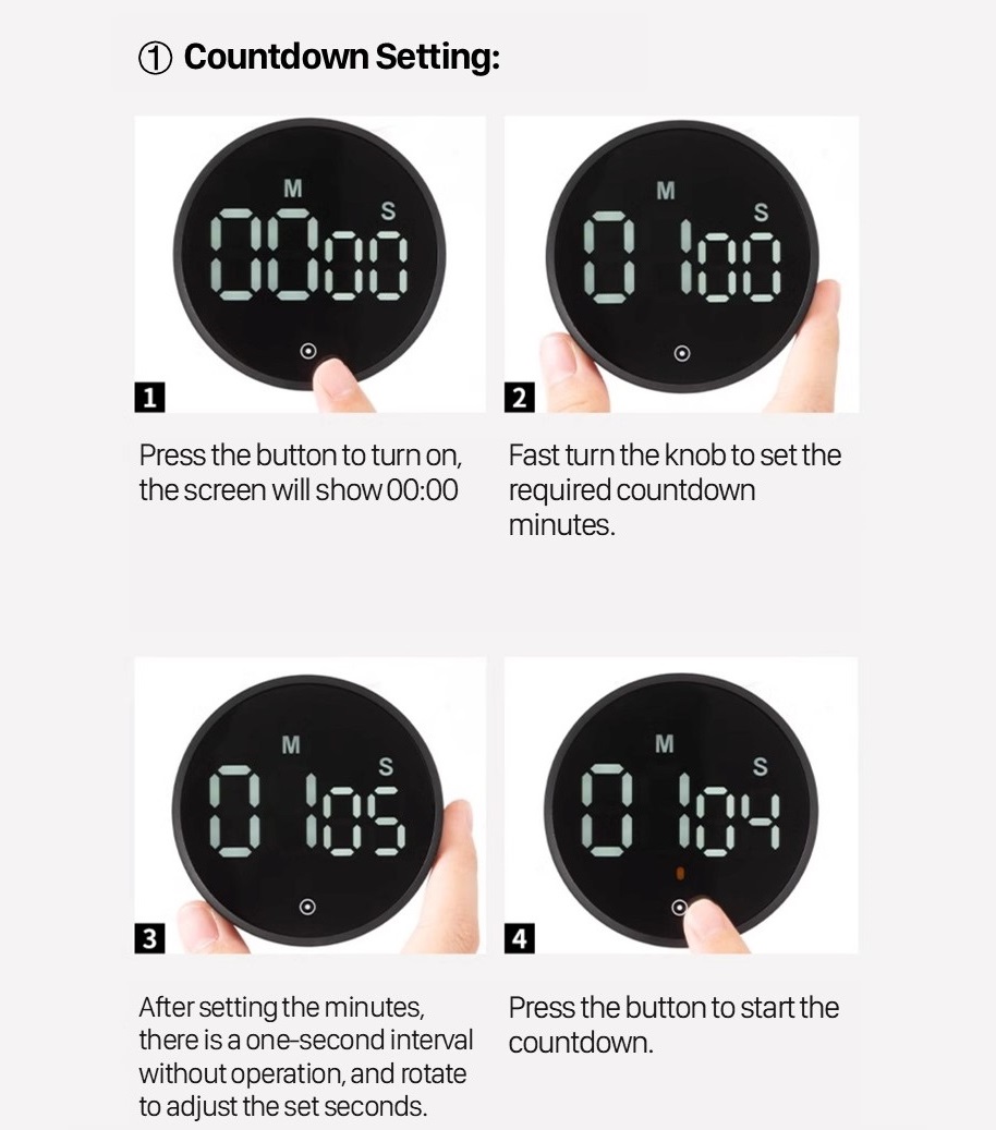 Japan SHIMOYAMA Kitchen Magnetic Timer Learning Time Management Timer ...