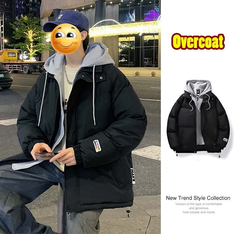 Nasa Winter Hooded Jacket Men Loose Couple Cotton Jacket Thickened Warm ...