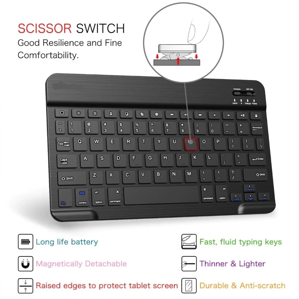 Keyboard Wireless Backlight Keyboard Bluetooth Universal for IOS Laptop ...