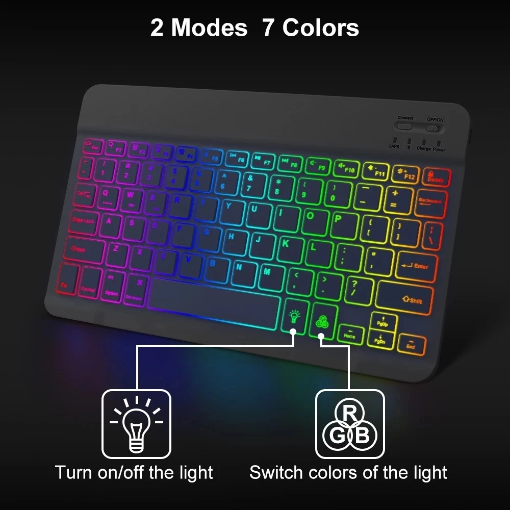 Keyboard Wireless Backlight Keyboard Bluetooth Universal for IOS Laptop ...